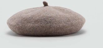 Mango Bonnet en laine m&eacute;lang&eacute;e marron moyen - Femme - Taille unique - MANGO