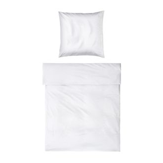 M&ouml;ve Noblesse Bettw&auml;sche-Set 135x200 cm + 80x80 cm aus 100% Baumwolle, White/Champagne