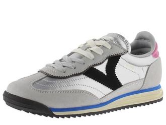 Victoria Basket Basse Saturno Nylon M&eacute;tallis&eacute; & Pi&egrave;ces Color&eacute;es & en Cro&ucirc;te De Cuir & Semelle Crant&eacute;e 1158102 pour Femme Plata 39