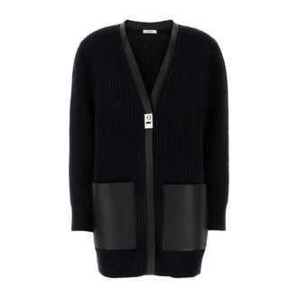Ferragamo Schwarze Wollstrickjacke - - Knitwear - Damen - Schwarzk - XS