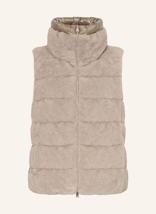 Herno Herno Daunenweste Aus Kunstfell beige
