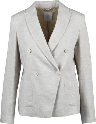 Eleventy Femme, Vestes, Blanc, Taille: 36 FR Doppiopetto Jacket