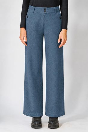 Hempage Hempage Damen vegan Hose Pepita Hahnentritt Taubenblau Grau