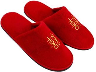 BESTONZON Pantoufles Mariage Rouges Antid&eacute;rapantes Corail Doux L&eacute;g&egrave;res et Pliables pour Mari&eacute;e et Mari Chaussures Int&eacute;rieur Festives pour Studio et H&ocirc;tel