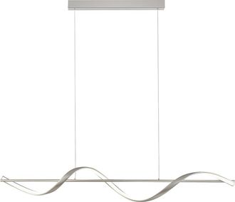Paul Neuhaus LED Leuchte Q-Swing Smart Home, 1x 24W dimmbar warmweiß - kaltweiß, Alexa kompatibel, Fernbedienung, geschwungenes Design (Pendelleuchte, Silber)