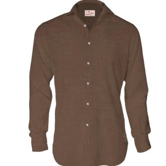 Saint Barth Homme, Chemises, Brun, Taille: XL Pamplona Linen Shirt