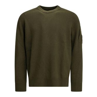 C.P. Company C.p. Company - Pull &agrave; col rond Lens - Homme - Pulls - Vert - Taille: M