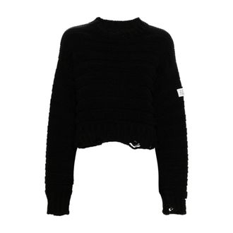 Maison Margiela Crewneck-Strickpullover - - Knitwear - Damen - Schwarzk - S