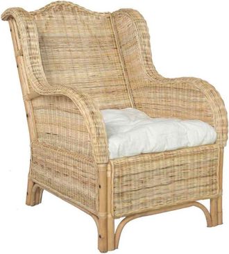 vidaXL Canap&eacute; avec coussin Rotin naturel et lin
