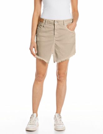Replay Damen Jeansrock aus Comfort Denim, Sahara 225 (Beige), 30