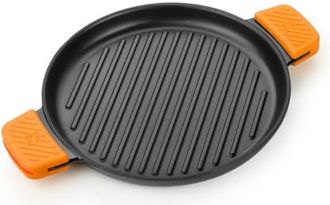 Bra Efficient Iron | Runder Grill mit Streifen, aus Fu-Eisen, mit Antihaftbeschichtung, 32 cm