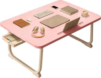 Generic Laptop Tisch F&uuml;R Bett, Laptop Tisch F&uuml;R Sofa Mit Getr&auml;Nkehalter Und Kartenfach, Schnell Zusammenklappbar for Schreibwaren Und Notizb&uuml;Cher