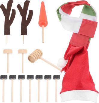 Aboofan 15 St&uuml;ck Schneemann Dekor mit Roten Wei&szlig;en und Gr&uuml;nen Ankleiderequisiten Weihnachts und Winter Selbstgemacht Requisiten f&uuml;r Festliche Schneemann Verkl