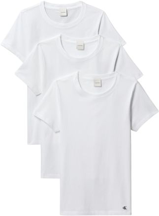 Calvin Klein Damen 3er Pack T-Shirts Kurzarm Cotton Tee mit Rundhalsausschnitt, Wei&szlig; (White/White/White), M