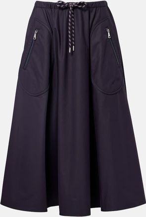 Moncler Jupe midi en coton m&eacute;lang&eacute;