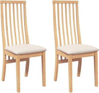 vidaXL Esszimmerst&uuml;hle mit Kissen 2 Stk. Massivholz Gummibaum - Vidaxl