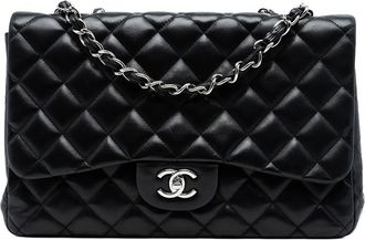 Chanel Hobo Bags - Jumbo Classic Lambskin Single Flap - Gr. unisize - in Schwarz - f&uuml;r Damen