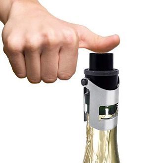 COOK CONCEPT SAVEUR ET Degustation KV70241 Bouchon Champagne ABS/INOX/Silicone Noir/Argent/Or 4,30 x 3,50 x 8 cm