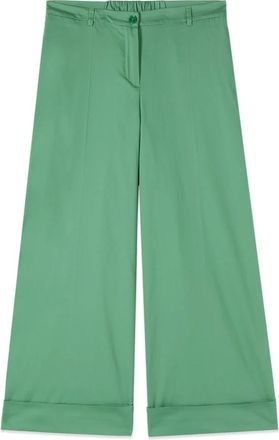 Oltre Femme, Pantalons, Vert, Taille: 38 FR Pantalon Corsaire en M&eacute;lange de Coton