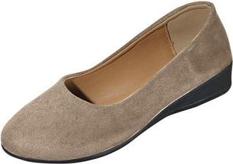 Generic Chaussures &agrave; enfiler d&eacute;contract&eacute;es &agrave; talon compens&eacute; pour femme - &Eacute;l&eacute;gantes et classiques - Couleur unie - Bout rond - L&eacute;g&egrave;res et confortables - Pour l