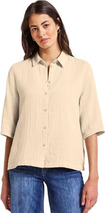 Street One Damen A345609 Musselin Hemdbluse, Coastal Beige, 42