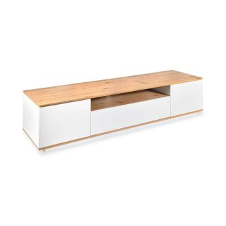 Paris Prix Meuble TV 3 Portes Tania 180cm Blanc & Naturel