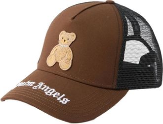 Palm Angels Homme, Accessoires, Brun, Taille: ONE Size Bear Trucker Cap