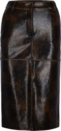 Patrizia Pepe jupe mi-longue à empiècements - Marron