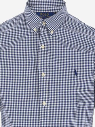 Polo Ralph Lauren Checked Stretch Cotton Shirt - Blue