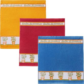 Kracht Kracht Frottier-Geschirrtuch Kr&auml;uter 3er-Pack Baumwolle Kr&auml;uter Gr&ouml;&szlig;e 50x50 cm