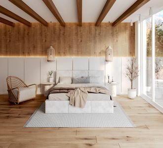 FDM Polsterbett mit Bettkasten 90x200 120x200 140x200 160x200 180x200 cm - Stauraumbett aus Velours, gepolstertes Kopfteil, Lattenrost & Metallrahmen, kla