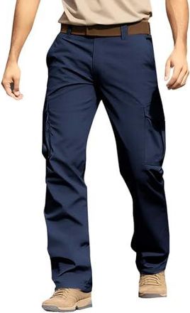 Generic Pantalon cargo pour homme - Couleur unie - Pantalon cargo de travail - Pantalon de randonnée pour homme - Confortable - Portable - Décontracté - Pour 