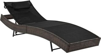 vidaXL Vidaxl - Chaise longue avec oreiller Résine tressée Marron