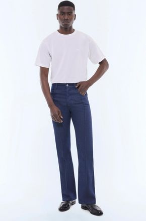 Fursac Pantalon &eacute;vas&eacute; 5 poches en coton et lin - Taille 29 - Homme