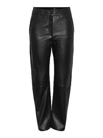 Vero Moda Line Hmw Pantalon en Cuir Noos, Noir, XXL Femme
