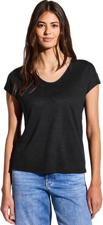 Street One Damen Leinen-Look Wording Shirt