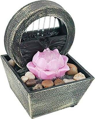 Cabilock Wasserfall Desktop Brunnen Mit Blumen Dekor Für Tischdeko Heimdekoration Innenbereich Schreibtischbrunnen Fließendes Wasser Bonsai-schmuck