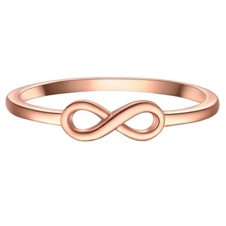 Glanzst&uuml;cke M&uuml;nchen Ring - Sterling Silber Ring Infinity - Gr. 48 - in Gold - f&uuml;r Damen