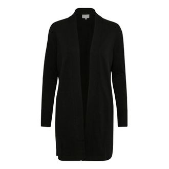 Inwear Langer Offener Cardigan Schwarz - - Knitwear - Damen - Schwarzk - S