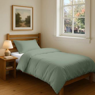 Pizuna Bettw&auml;sche 155x200 Baumwolle Meerschaum, 400 Fadenzahl 100% Langstapelige Baumwolle weiche Satinbindung, Bettbezug 155x200 cm mit Knopfverschluss und 