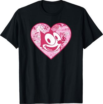 Felix The Cat Heart Comic Fill T-Shirt