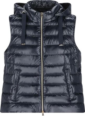 Herno Femme, Vestes, Bleu, Taille: 36 FR Veste sans manches en nylon ultral&eacute;ger et monogramme