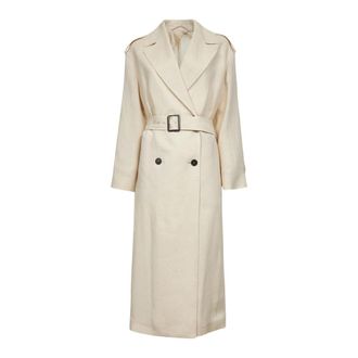 Max Mara Mantel mit G&uuml;rtel - - Coats - Damen - Beige - XS