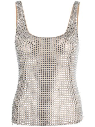 Giuseppe Di Morabito haut sans manches à ornements strassés - Argent
