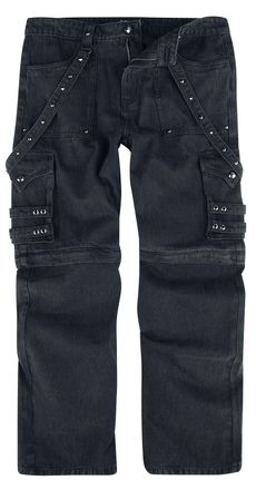 Gothicana by EMP Herren Schwarze Baggy Style Jeans mit Nieten W33L34