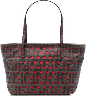 Fendi Shopper - Small Perforated Zucca Spalmati Roll Tote - Gr. unisize - in Braun - für Damen