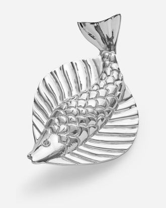 Arket Versilberte Fischf&ouml;rmige Brosche -Silberfarben