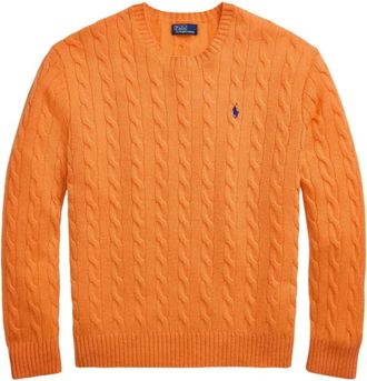 Ralph Lauren Femme, Pulls, Orange, Taille: 36 FR Pull ras du cou avec logo