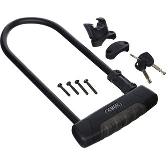 ABUS B&uuml;gelschloss Granit Plus 470 + Eazy KF Halterung - Fahrradschloss mit Parabolb&uuml;gel Sicherheitslevel 12-300 mm B&uuml;gelh&ouml;he, Schwarz