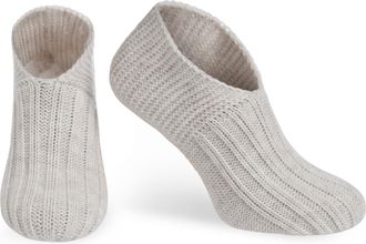 Knit Factory Miles Hausschuhe - Socken f&uuml;r Damen und Herren - Gestrickte Pantoffeln - Beige - 41-44